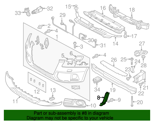 2013-2017 Audi Q5 Side Retainer 8R0-807-278-C | Audi OEM Parts