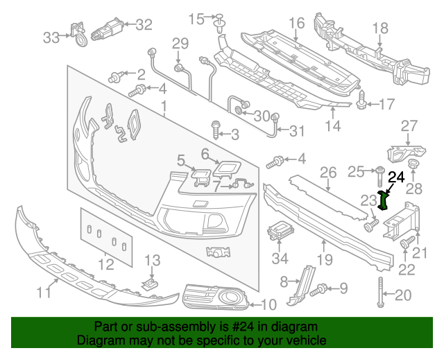 8R0-807-333-A - Bumper Impact Bar Brace 2013-2017 Audi | Audi OEM Parts