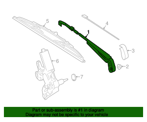 001-820-62-44 - Back Glass Wiper Arm 2010-2018 Mercedes-Benz | Mercedes ...