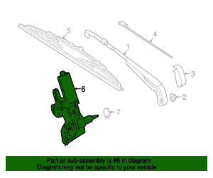 906-820-01-08 - Back Glass Wiper Motor 2010-2018 Mercedes-Benz ...