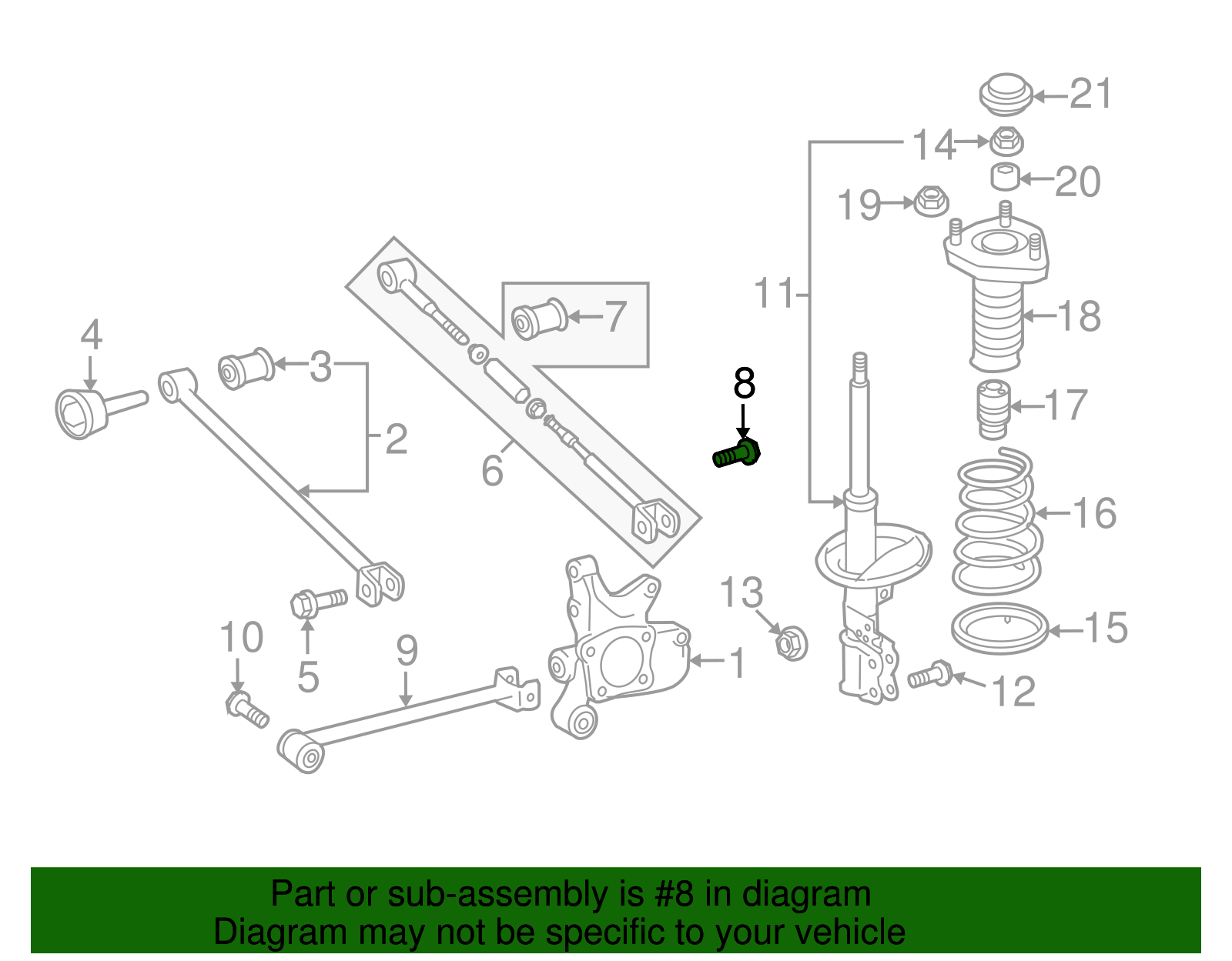 Genuine Toyota Rear Control Arm Mount Bolt part# 48409-48020 for 2006 ...