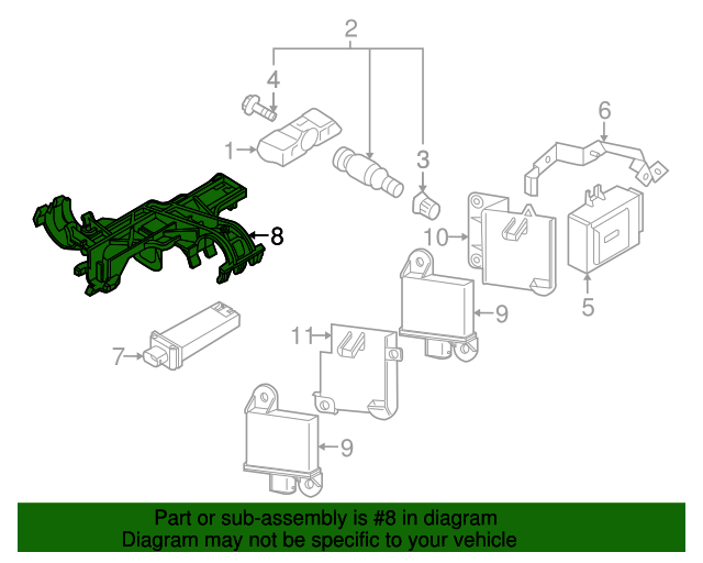 2009-2013 Porsche TPMS Antenna Bracket 997-606-259-00 | Sunset Porsche ...