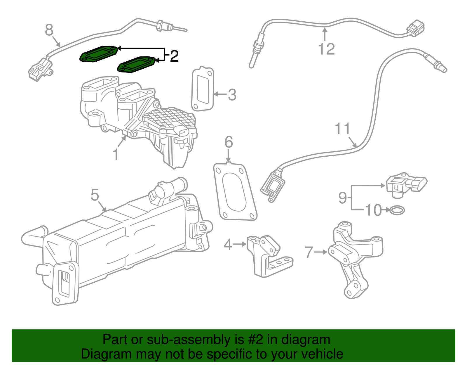 2010-2016 GM Exhaust Gas Recirculation (EGR) Valve Gasket 12635466 GM ...