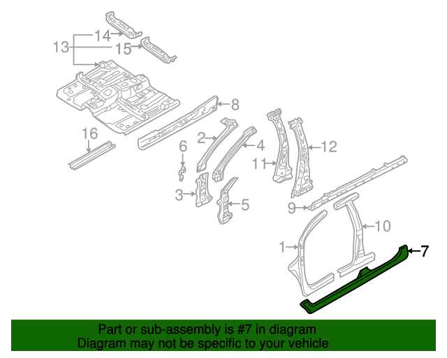 B2YR-70-270 - Outer Rocker Panel 2002-2003 Mazda Protege5 | Florida ...
