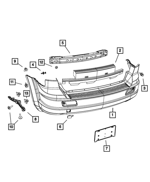 Rear Bumper and Fascia for 2009 Dodge Journey | DodgeParts.com