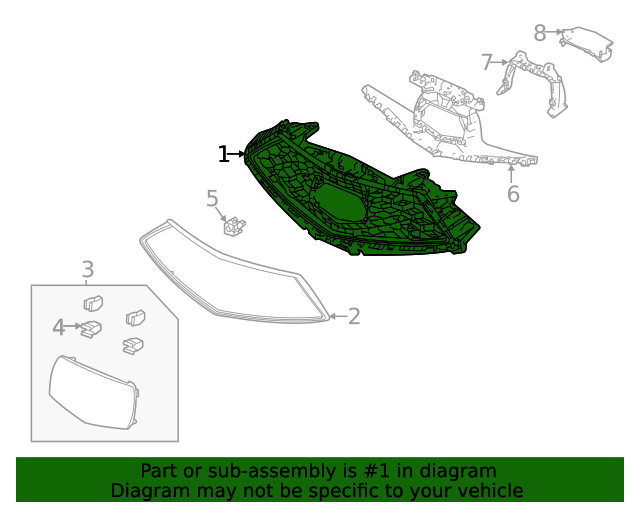 71200-TGV-A00 - Grille 2021-2023 Acura TLX | AutoNation Parts
