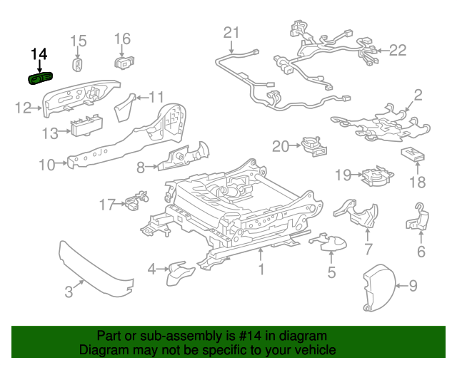 84921-33130-A0 - Power Seat Switch Knob 2013-2015 Lexus ...