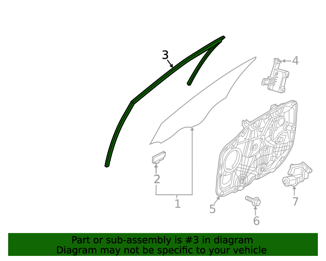 2019-2020 Genesis G70 Run Assembly Front Dr Wdo Glass Left-hand 82530 ...
