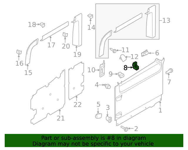 2014-2023 Ford Door Trim Panel Nut -W712709-S300 | TascaParts.com