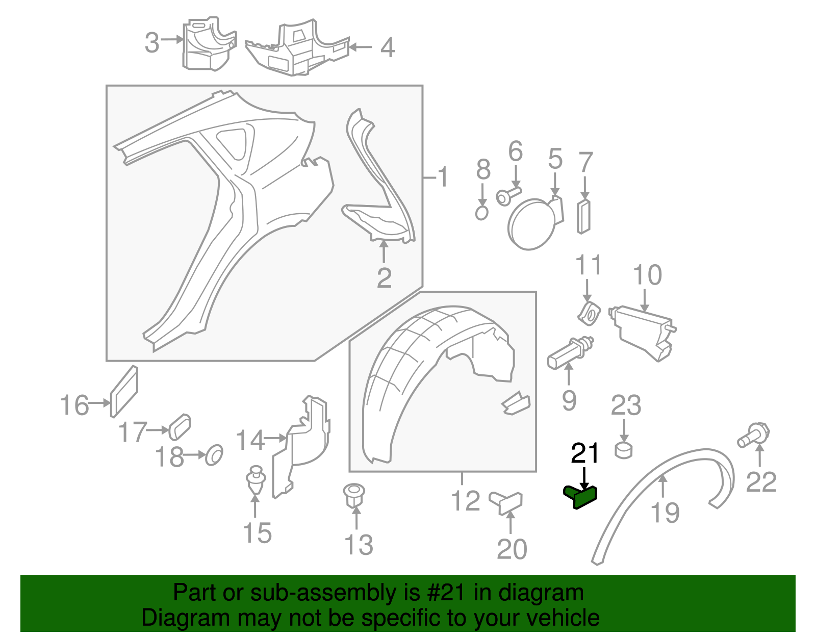 2008-2017 Infiniti Wheel Opening Molding Clip 76847-1BA2A | Infiniti ...