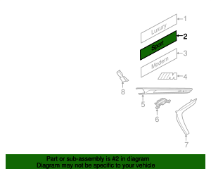 51147418528 - 2016-2020 BMW Nameplate (51-14-7-418-528) | BMW of South ...