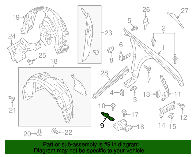 2009-2016 Lincoln MKS Upper Rail Mount Bracket - Passenger Side (RH ...