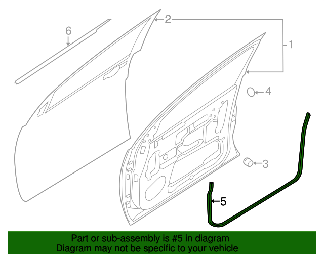 2012-2021 Nissan Door Weather-Strip 80831-1PA0B | Nissan Parts Plus