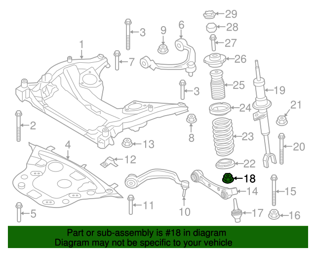 31106768887 - 2010-2023 BMW Lower Control Arm Retainer Nut (31-10-6-768 ...