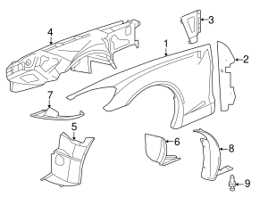 2010-2013 Chevrolet Corvette Fender 20897014 | GMPartsDirect.com