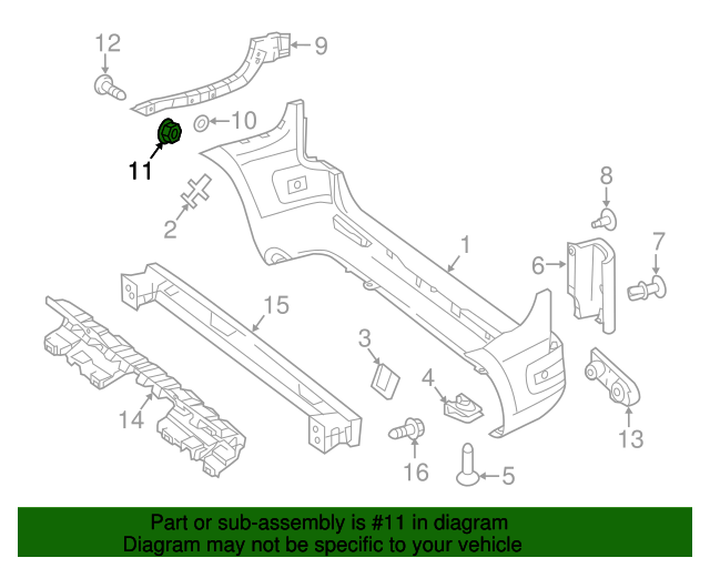 000-998-34-85 - Tail Lamp Assembly Nut 2016-2023 Mercedes-Benz Metris ...