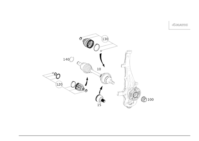 2012-2019 Mercedes-Benz Front Axle Shaft 166-330-33-00 | MB Dealer Parts