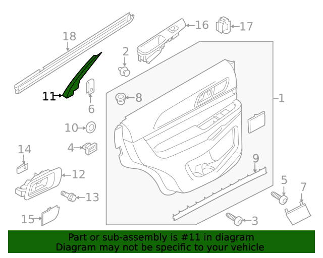 2016-2019 Ford Rear Molding - Driver's Side (LH) FB5Z-7825505-AA ...