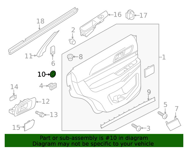 2016-2019 Ford Trim Molding Nut w717998s900 | TascaParts.com
