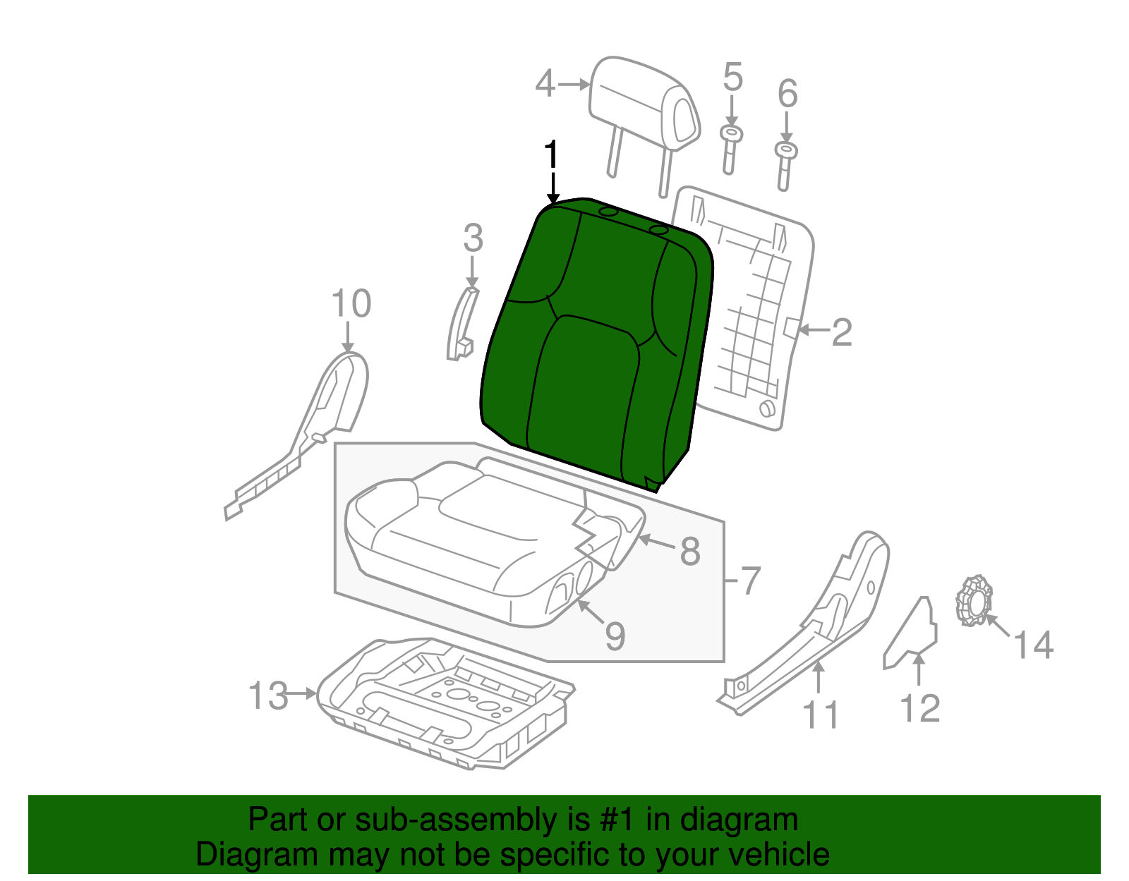 2005-2008 Nissan Xterra Seat Back Assembly 87650-EA310 | Temecula ...