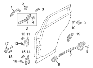 2017-2019 Mazda CX-5 Exterior Door Handle Base KB7W-72-42X | TascaParts.com