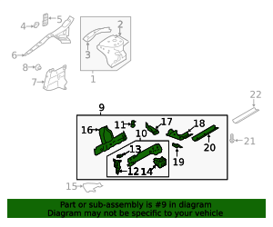 2019-2020 Nissan Altima Side Member Assembly G5101-6CAMA | QuirkParts