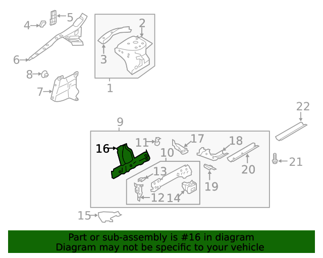 2019-2023 Nissan Altima Closing Plate - Driver's Side (LH) G5131-6CAMA ...