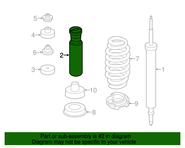 33536767335 - 2006-2015 BMW Shock Protector (33-53-6-767-335) | BMW of ...