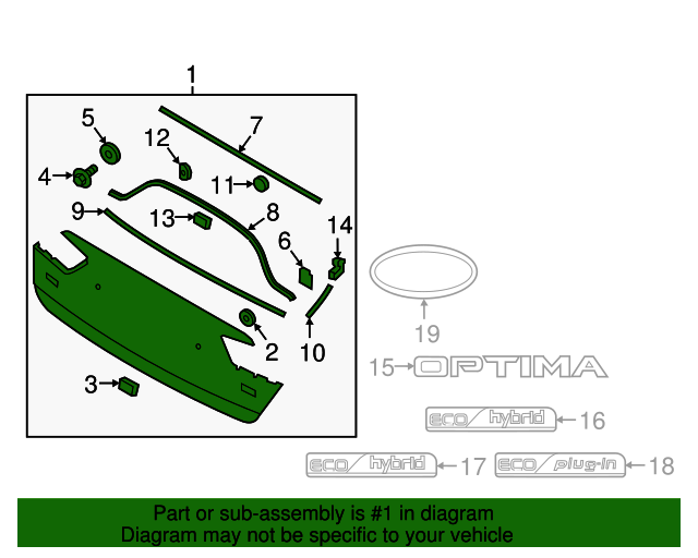 2017-2018 Kia Optima Molding Assembly 87370 A8200 | OEM Parts Online