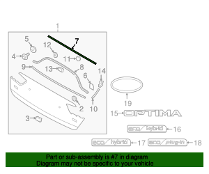 87381-D4000 - Seal Strip 2017-2020 Kia Optima | Kia.Parts Store