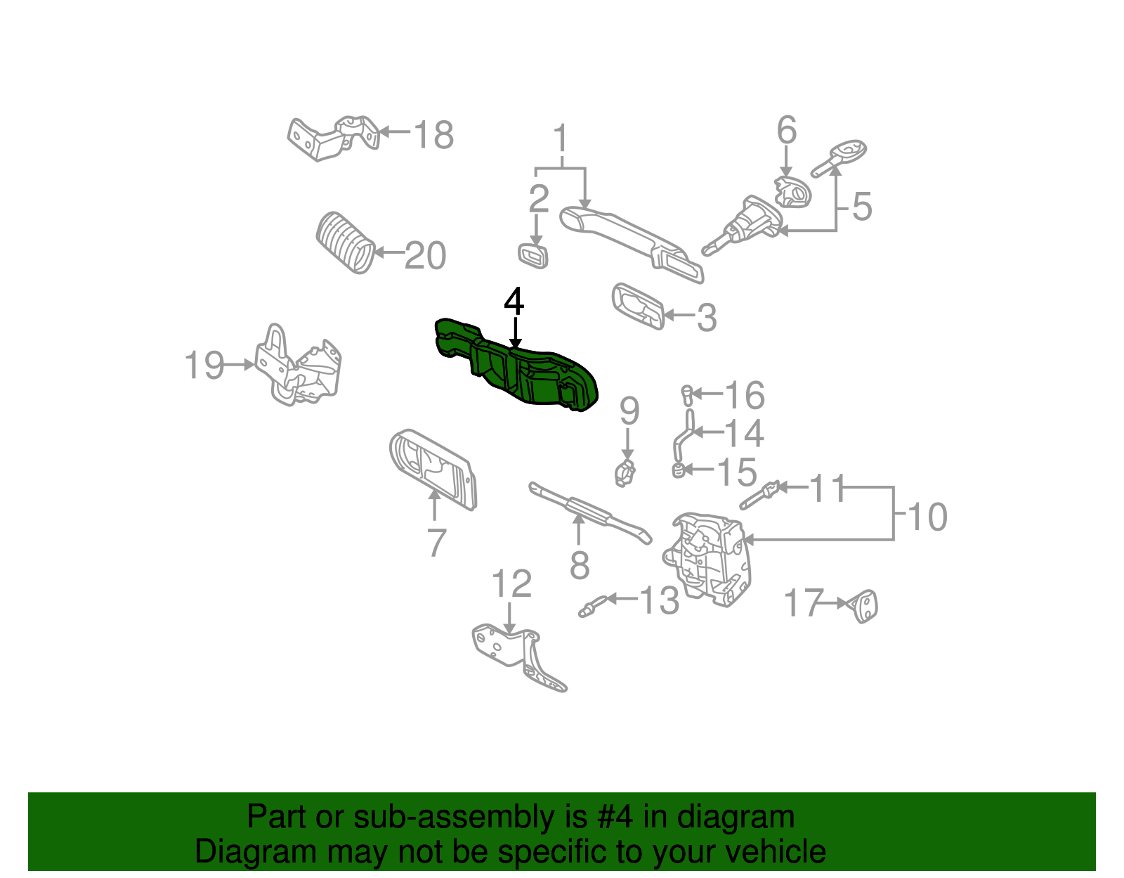 1999-2006 Volkswagen Exterior Door Handle Base 3B0-837-885-K | Retail ...