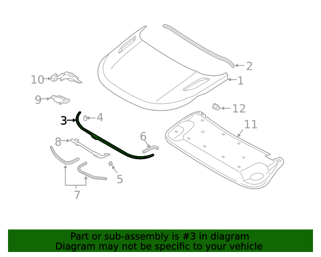 LR114356 - Hood Seal 2020 Land Rover Range Rover Evoque ...