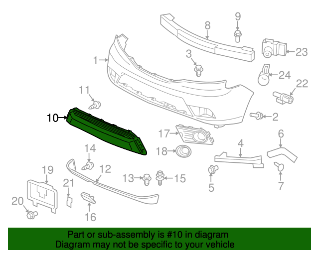 71103-SZA-A50 - Mesh, Front Bumper - 2012-2015 Honda Pilot | Honda ...