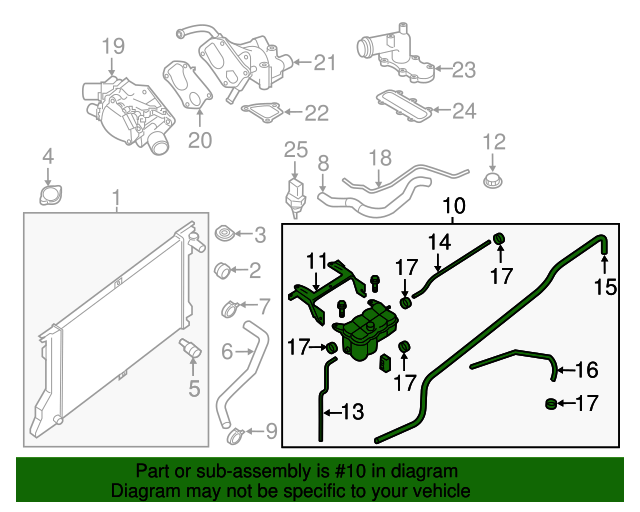 2017-2018 Nissan Expansion Tank 21710-9JJ0B | TascaParts.com