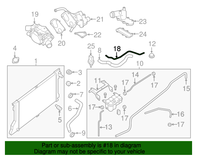 21632-9JJ0A - Automatic Transmission Oil Cooler Hose - 2017-2021 Nissan ...