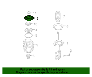2004-2012 GM Front Passenger Side Suspension Strut Mount 15836874 ...