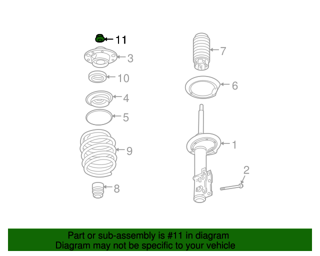 2004-2017 GM Front Suspension Strut Nut 11569856 GM | GMPartsDirect.com