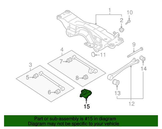20540FE110 - Trailing Arm Mount Bracket - 2004-2007 Subaru Impreza ...