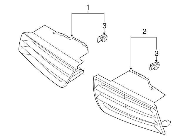 1997-2011 Mitsubishi Grille Assembly Clip MR221507 | Auto Parts
