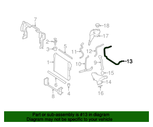 221-501-10-25 - Engine Coolant Overflow Hose 2007-2010 Mercedes-Benz ...