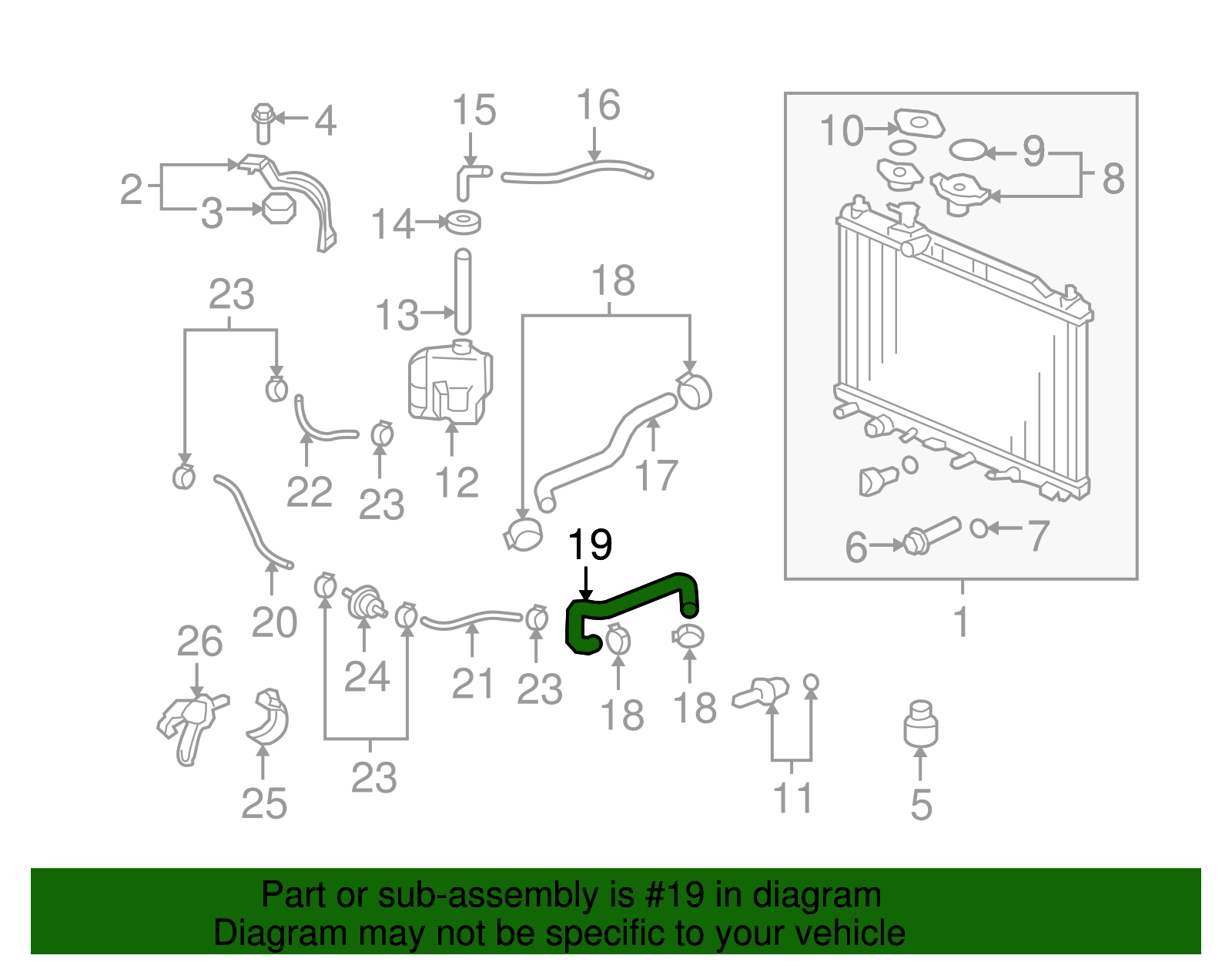 19502-RZA-A01 - Lower Hose 2007-2011 Honda CR-V | Honda Parts Online