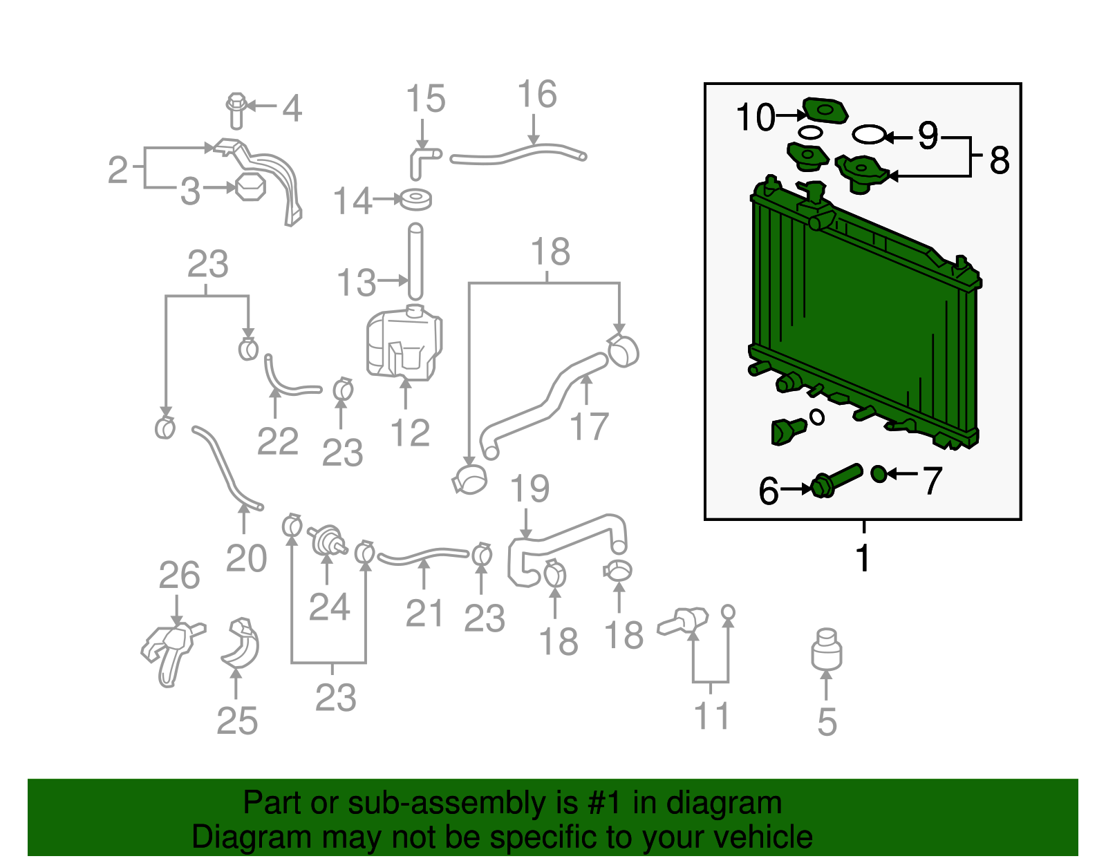 19010-REZ-A51 - 2010-2011 Honda CR-V - Radiator | Genuine Honda Parts