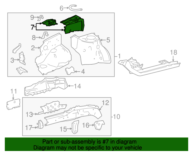 2014-2019 Toyota Corolla Upper Panel 53706-02070 | Toyota Parts Center