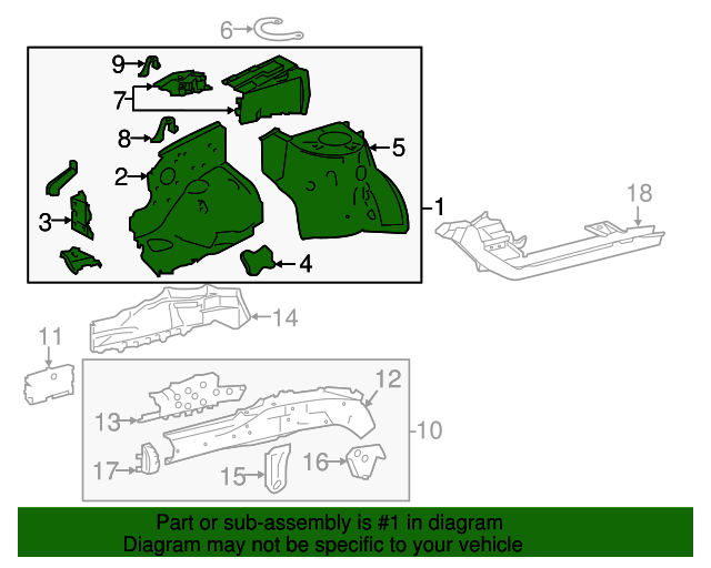 2014-2019 Toyota Corolla Apron Assembly 53702-02200 | Toyota Parts Center