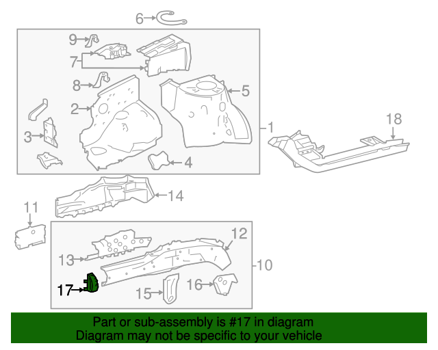 Toyota OEM Bumper Bracket Part# 57013-02110 | OEM Vehicle Parts