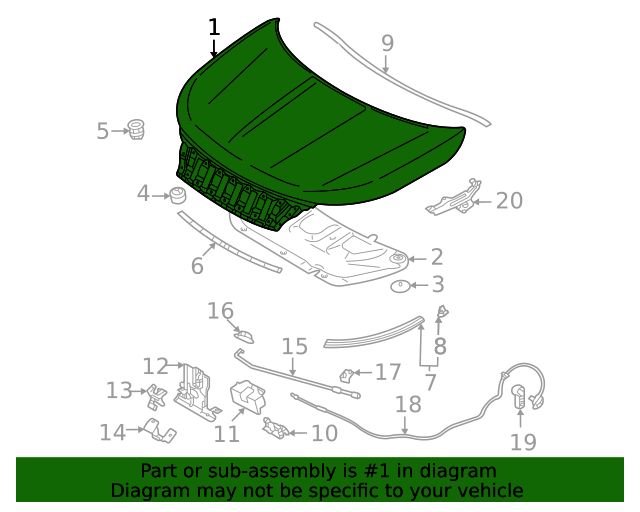 2022-2024 Mitsubishi Hood Panel 65100W140P | Mitsubishi Parts Warehouse