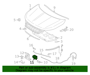 2022-2024 Mitsubishi Hood Latch Cover 5915A334 | Mitsubishi Parts Warehouse
