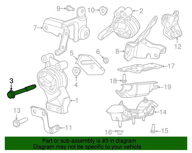 2007-2024 Mopar Isolator Bolt 06508745AA | Mopar Parts Canada