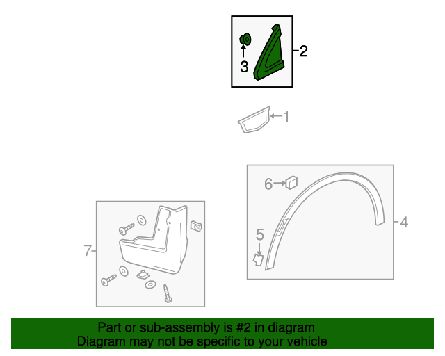 2017-2020 Cadillac XT5 Black Front Passenger Side Fender Upper Rear ...