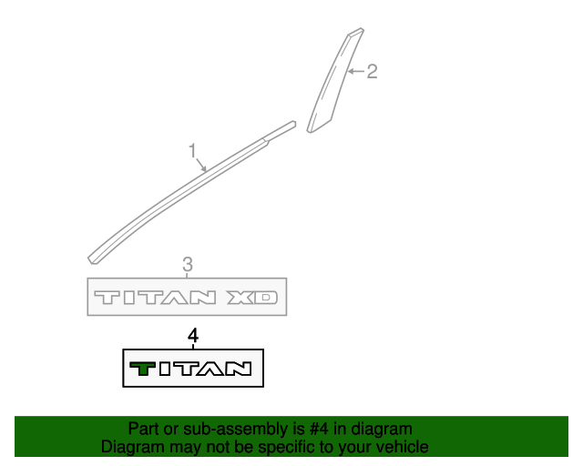 2018-2023 Nissan TITAN Nameplate 80892-EZ00A | Parts for Nissans